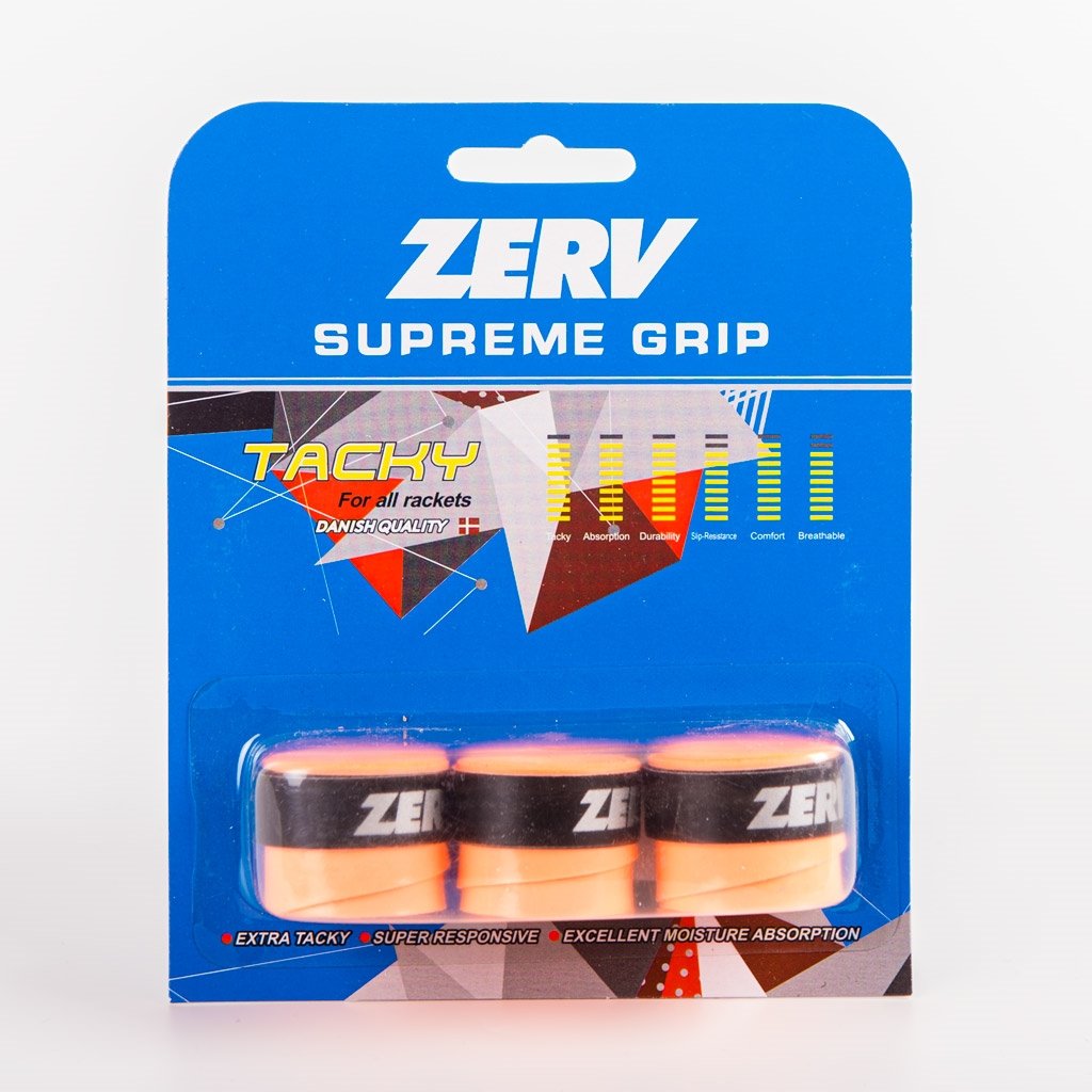 ZERV Supreme Grip Orange 3-pack | Padel grip | Stort utbud