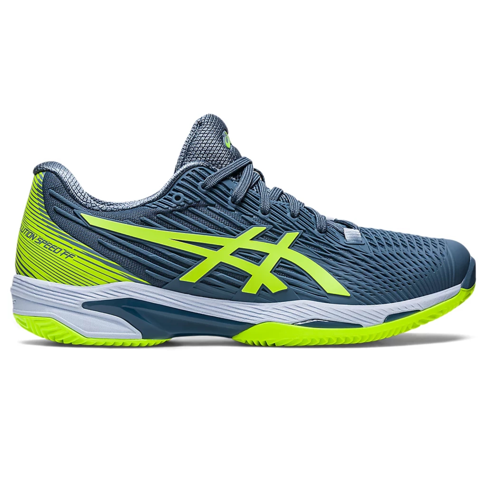 Asics Solution Speed FF 2 Clay Steel Blue/Hazard Green - PadelXpert